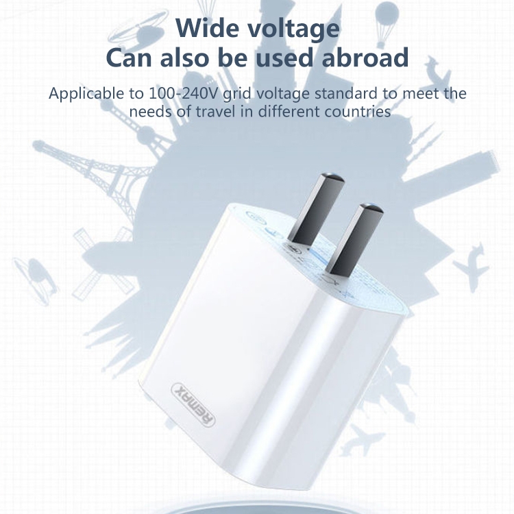 REMAX RP-U35 Jane Series 2.1A Dual USB Port Fast Charger Set, สายเคเบิล:8 ขา (ปลั๊กยุโรป)