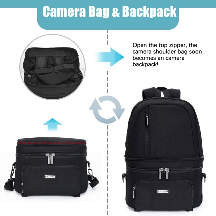 CADeN D30 Detachable Dual Uses Professional SLR Camera Backpack ...