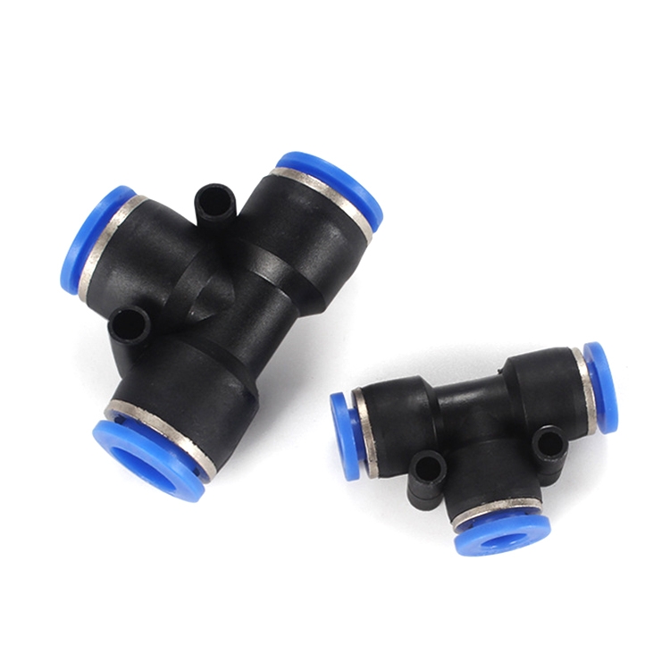 PE-8 LAIZE 10pcs PBT 플라스틱 티 조인트 공압 퀵 피팅 커넥터