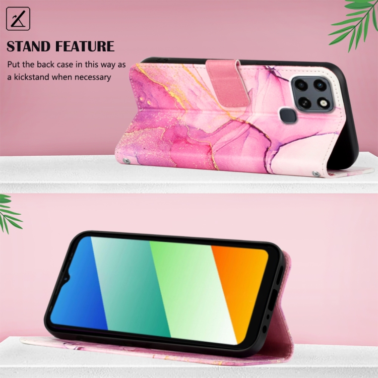 สำหรับ Infinix Smart 6 Plus/X6823 PT003 เคสโทรศัพท์แบบหนังลายหินอ่อน ...