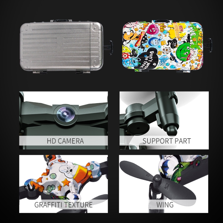 DH-120 Luggage Mini Folding Quadcopter RC Air Vehicle Drone, Specification:100W Camera(Titanium ...