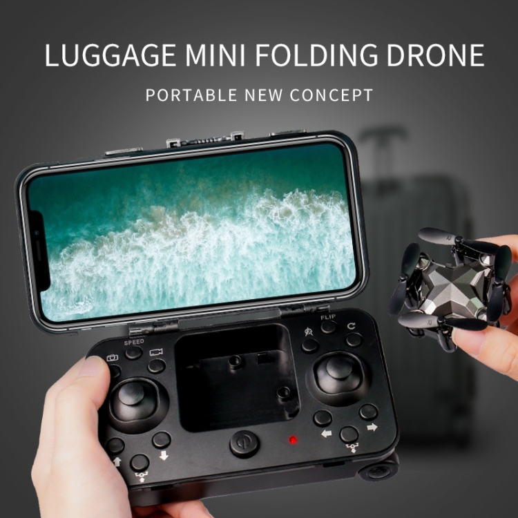DH-120 Luggage Mini Folding Quadcopter RC Air Vehicle Drone, Specification:100W Camera(Titanium ...