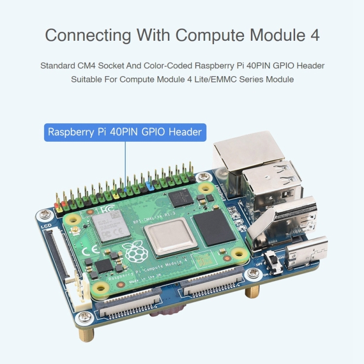 Waveshare Mini Base Board Designed For Raspberry Pi Compute Module 4