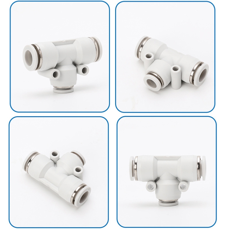 PE-8 LAIZE 10 ชิ้น PE T-type Tee Pneumatic Quick Fitting Connector