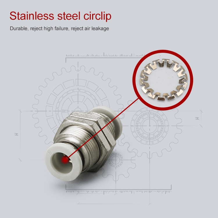 PM-4 LAIZE PM Bulkhead Straight Pneumatic Quick Fitting Connector