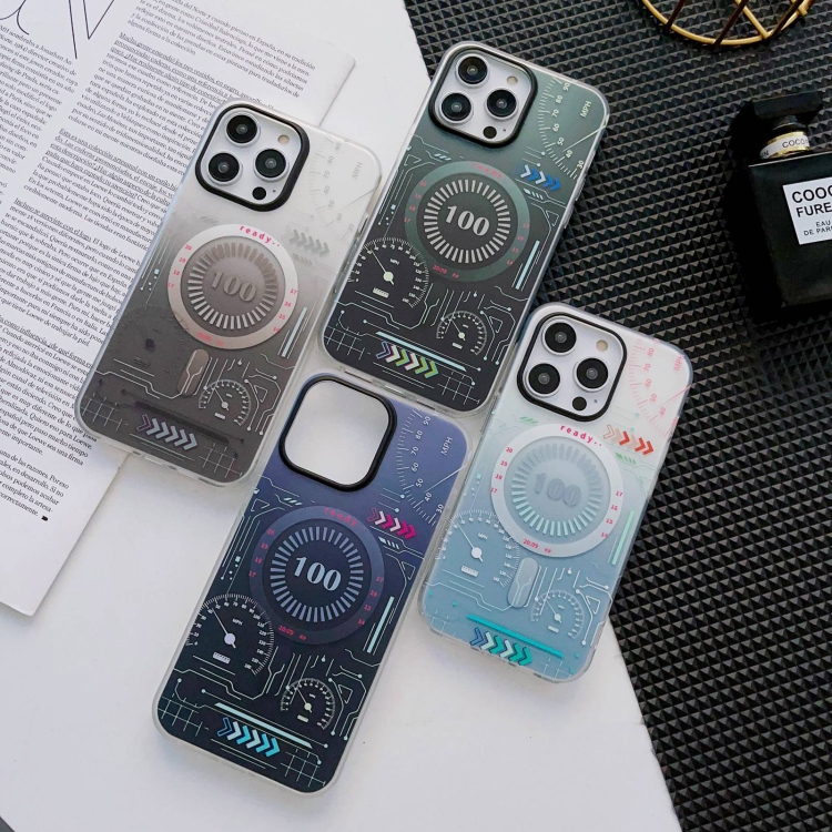 iPhone 13 Pro IMDL 회로 기판 자기 Magsafe 전화 케이스용(그라데이션 그린)