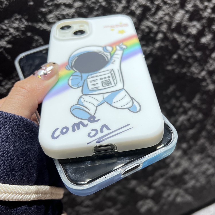 iPhone 14 Pro IMD 풀 패턴 TPU 폰 케이스용(노란 게으른 고양이)