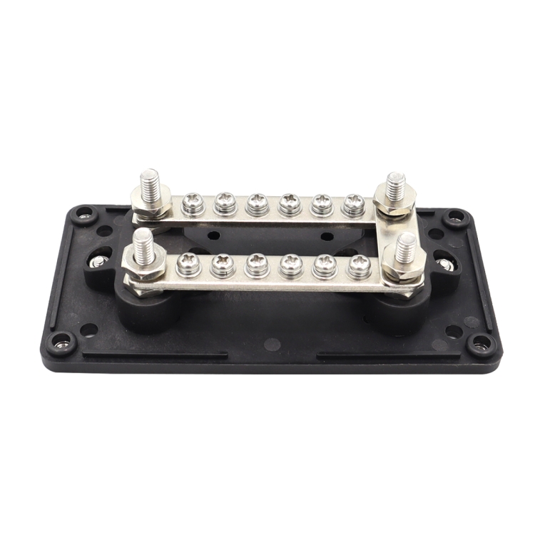 CP-3087-01 100A 48V 12-way M6 Terminal Busbar(สีดำ)