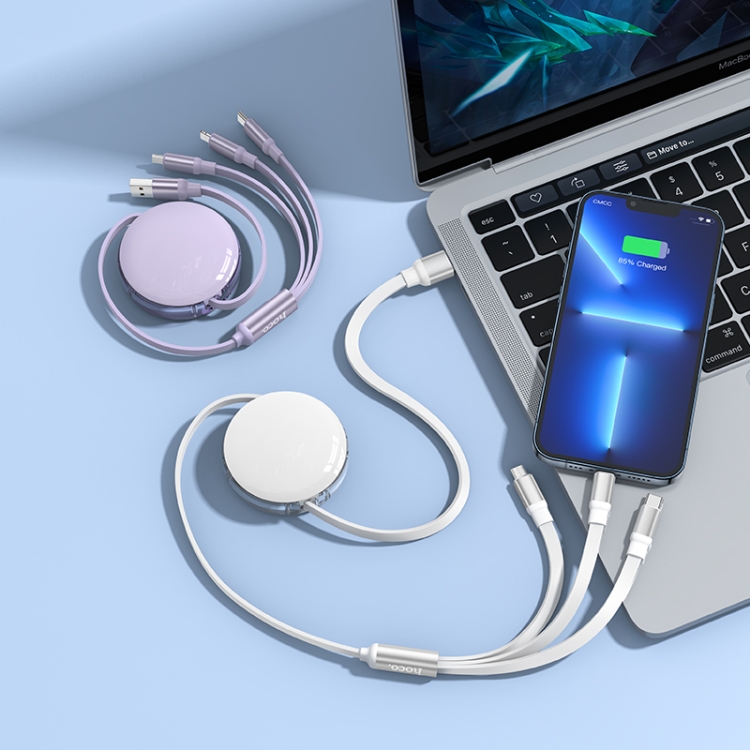 hoco X78 2A 8 Pin + USB-C/Type-C + Micro USB 3 in 1 สายชาร์จ, ความยาว ...