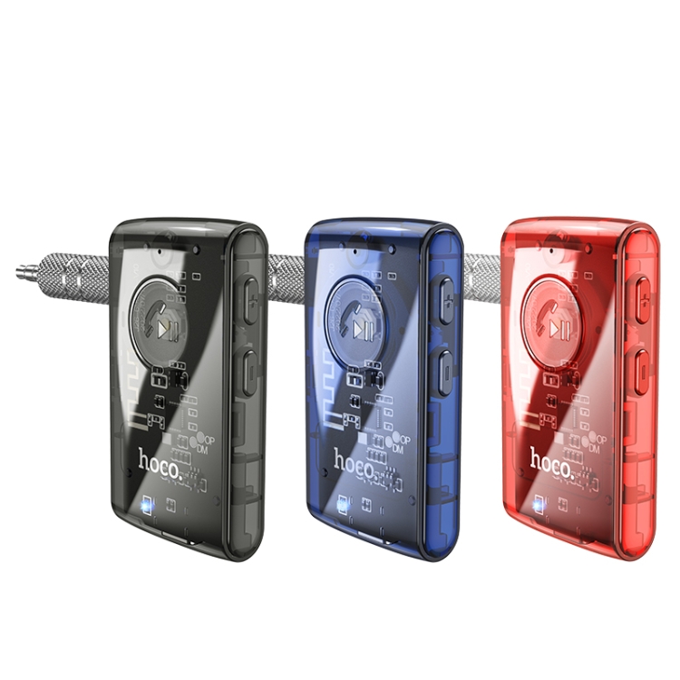 hoco E66 Transparent Explorer Edition Car AUX ตัวรับสัญญาณบลูทูธ (สีน้ำ ...