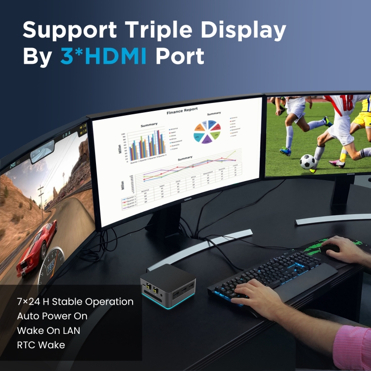 ZX01 Pro Windows 11 Mini PC, Intel Celeron N5105, รองรับเอาต์พุต Triple ...