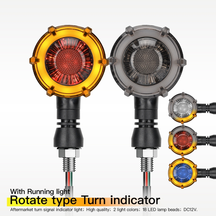 1 Paar Motorräder Universal Rotating LED Dual-Color Flow Blinker (Amber ...