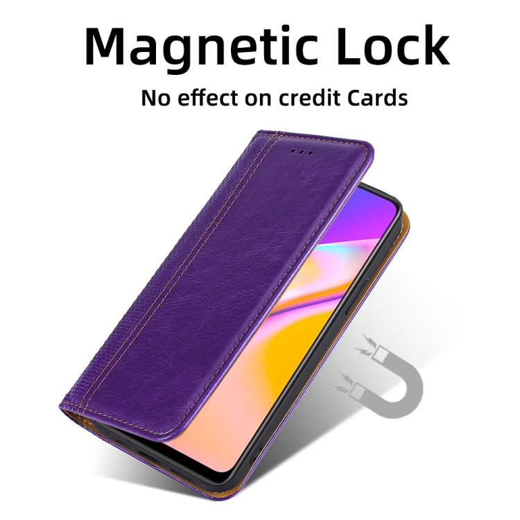 Đối với ZTE Blade A32 Kết cấu dạng lưới Bao da điện thoại lật từ tính ...