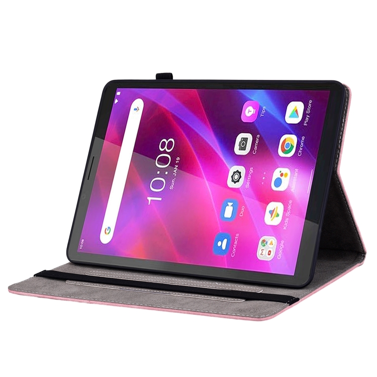 Capa para tablet de couro com relevo rosa para Lenovo Tab M7 3ª geração ...
