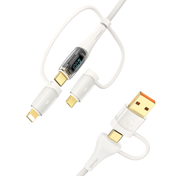 USAMS US-SJ616 PD 100W 6 in 1 Fast Charge Data Cable, Length: 1.2m(Black)