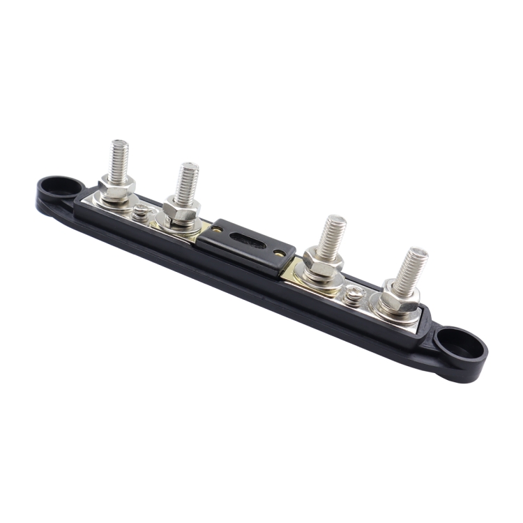 CP-4124-01 RV Yacht M8 Single Row 4-way Power Distribution Block Busbar with Cover with 300A Fuse
