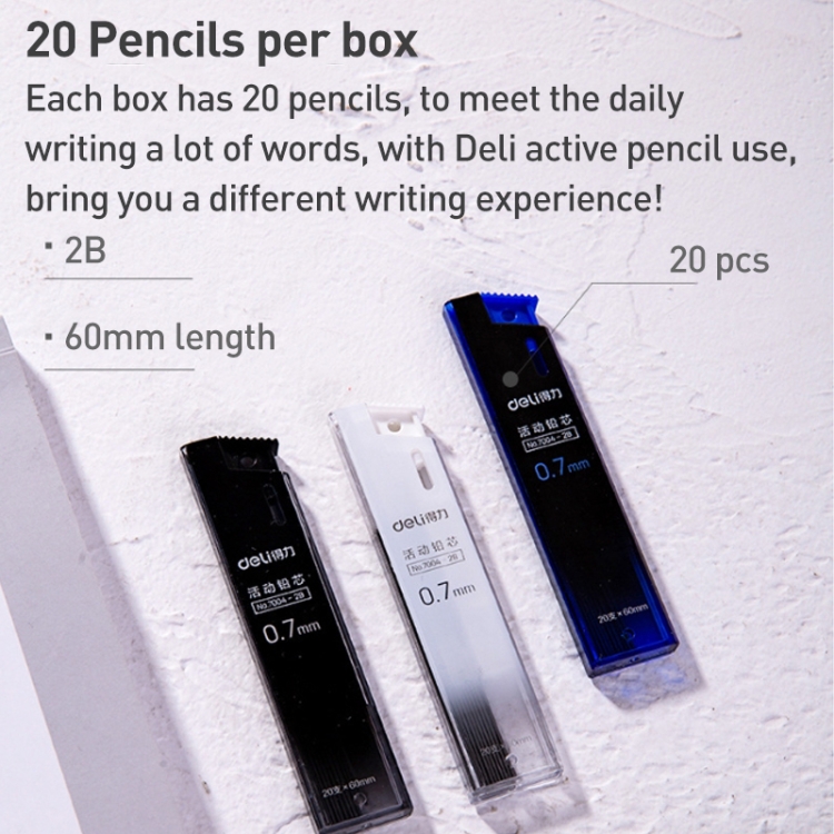 Deli 7003 0.5mm Movable Lead 2B Automatic Pencil Refill