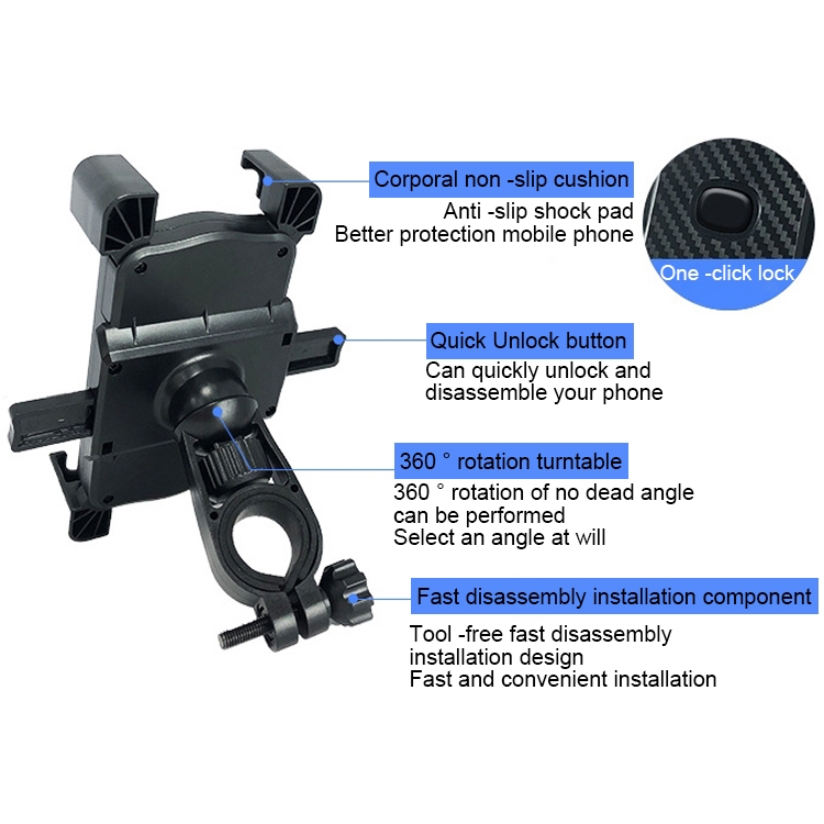 Mobile Phone Holder Navigation Bicycle Holder, Handlebar Model