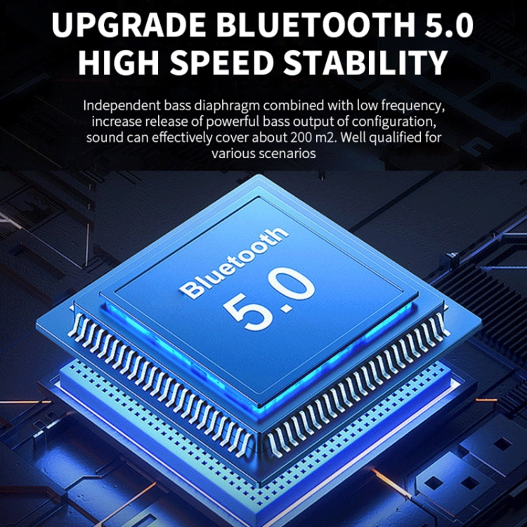 Altavoz Bluetooth inalámbrico TWS con subwoofer portátil LED BS56 (gris)