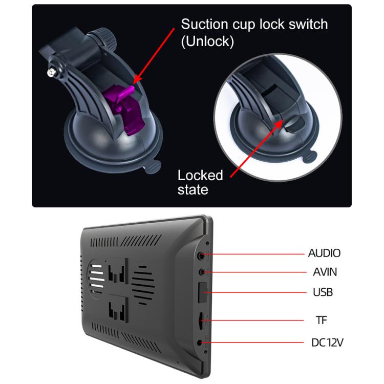 Car 7 inch IPS Portable Smart Screen Wireless Screen Projection Carplay ...