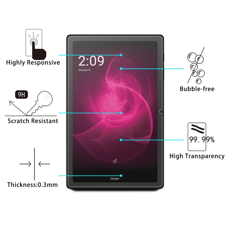 For T-mobile the Revvl Tab 5G 0.3mm 9H Explosion-proof Tempered Tablet ...