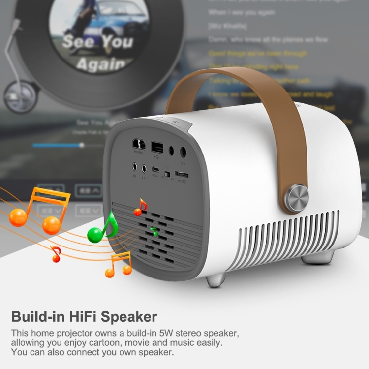 YG230 LED 1080P Mini Portable Projector Children Projector, Same Screen ...