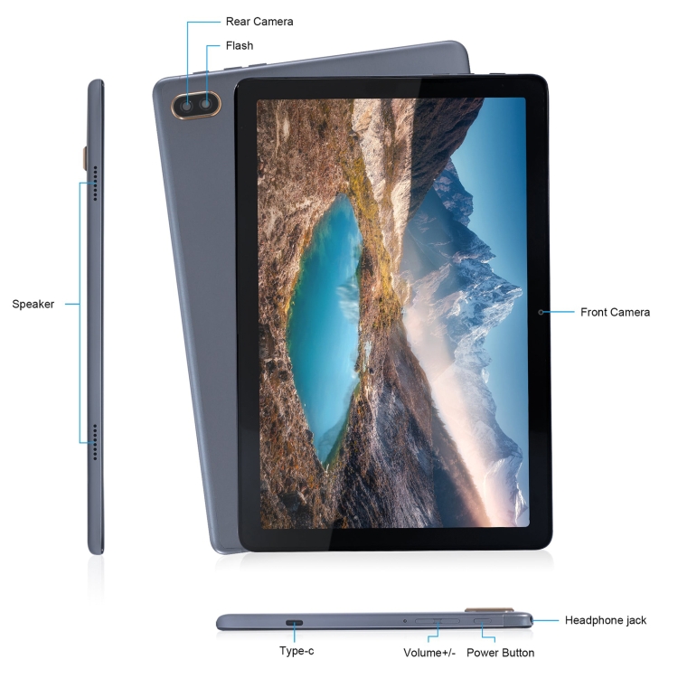 T70 10.1 inch WiFi-6 Tablet PC, 4GB+128GB, Android 13 Allwinner A523 ...