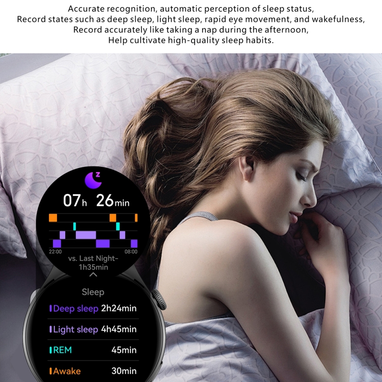 QX10 1,43 pouces BT5.2 montre de sport intelligente, prise en charge du sommeil/fréquence ...