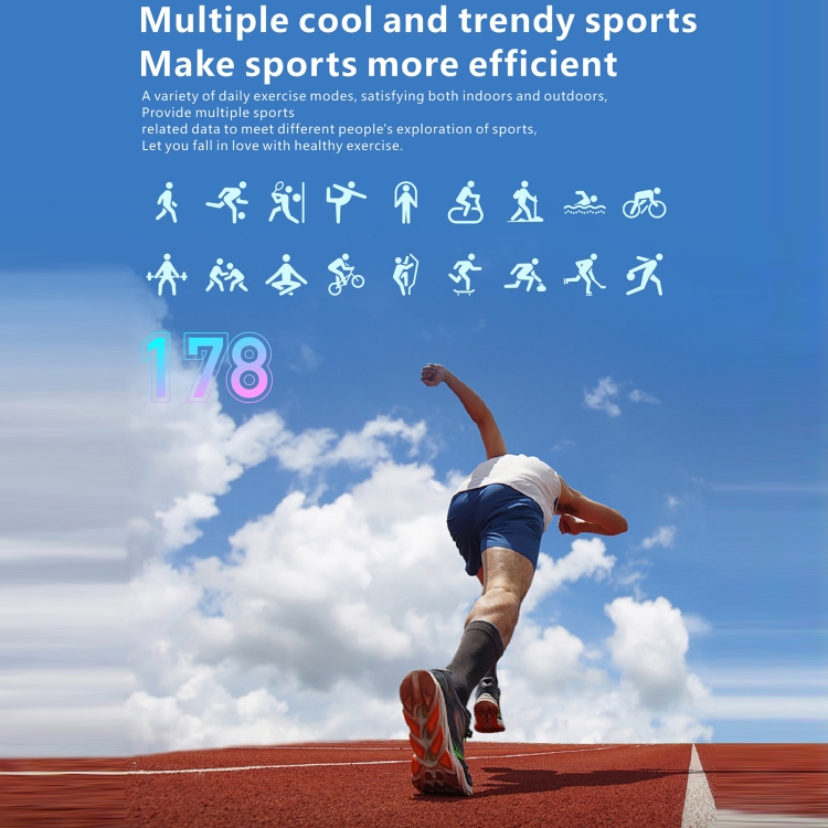 QX10 1,43 pouces BT5.2 montre de sport intelligente, prise en charge du sommeil/fréquence ...