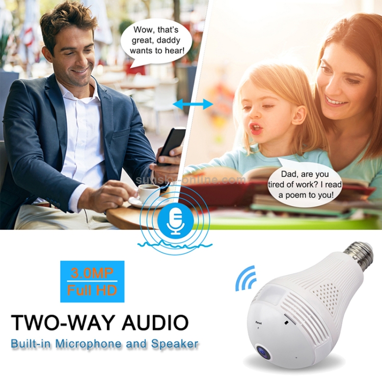 B13-L 130 만 픽셀 단일 조명 360도 파노라마 조명 모니터링 이중 사용 WiFi 네트워크 HD 벌브 카메라, 동작 감지 ...