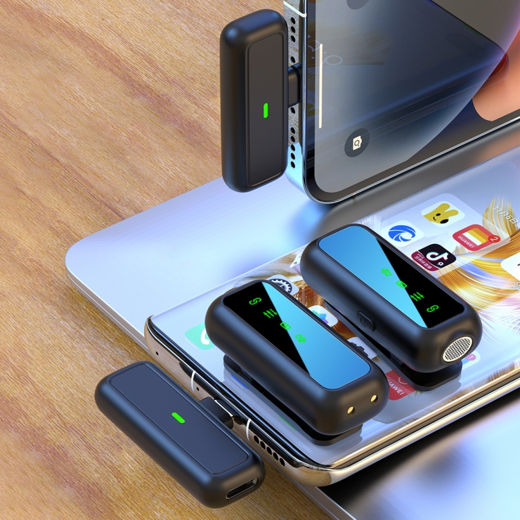 SX6 1 TX + 2 RX Lavalier Wireless Microphone with Digital Display ...