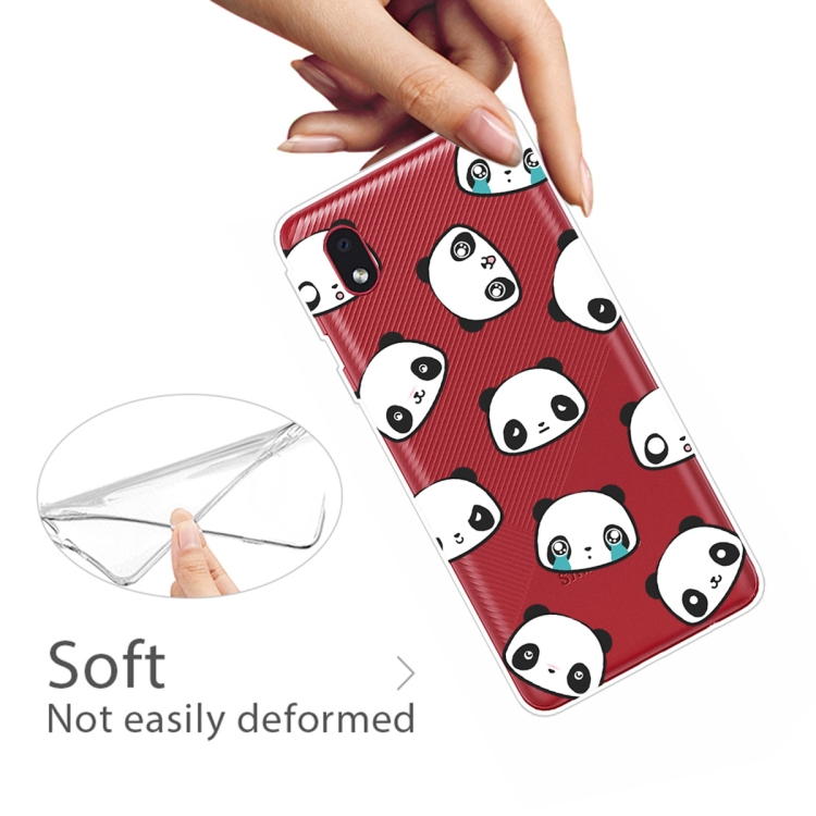 สำหรับ Samsung Galaxy A1 Core กันกระแทกทาสีเคสป้องกัน TPU ใส (หมีอิโมจิ)