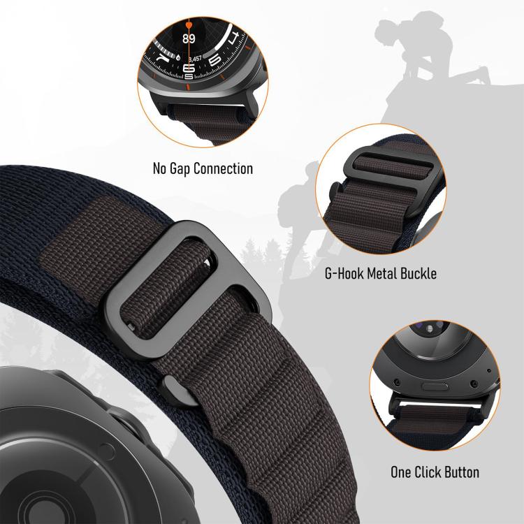 For Samsung Galaxy Watch Ultra 47mm / Ultra 2025 xDfind Black Buckle Loop Nylon Watch Band(Black)