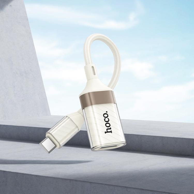 hoco UA39A Crystal Type-C Male to USB 3.0 Female Adapter(Apricot)