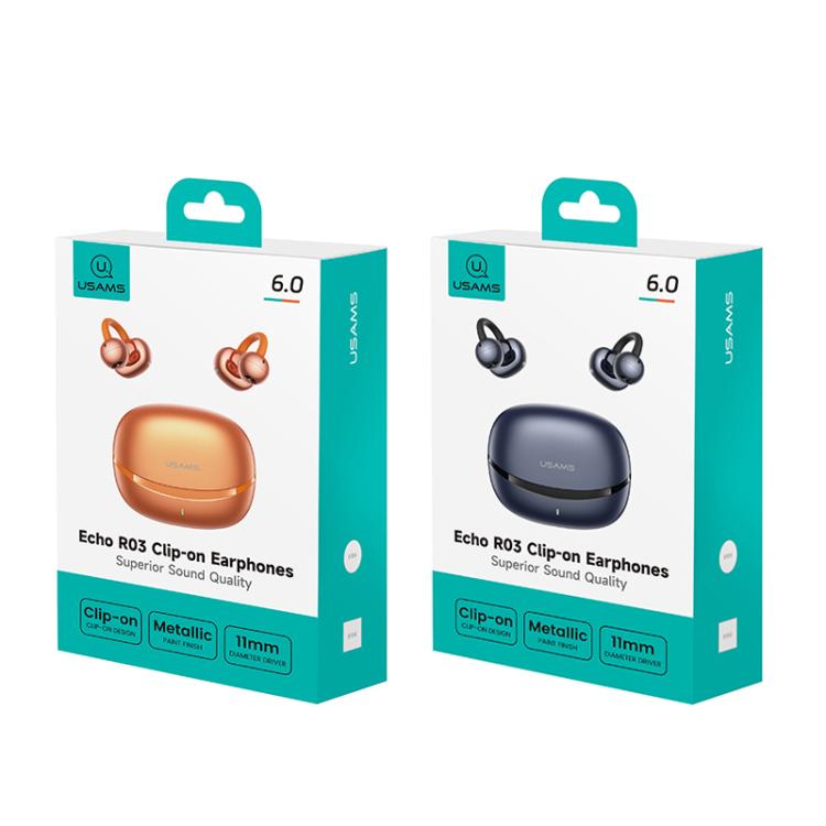 USAMS Echo R03 Clip-On Wireless Earphones(Blue)