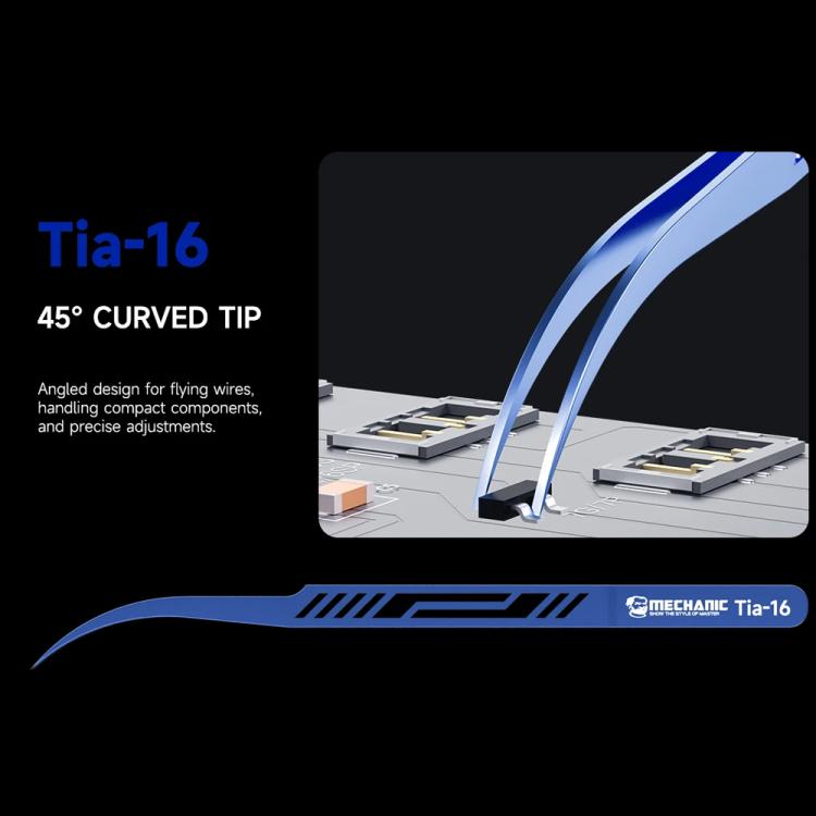 Mechanic Motherboard Flying Wire Titanium Alloy Tweezers, Model:T3D-11
