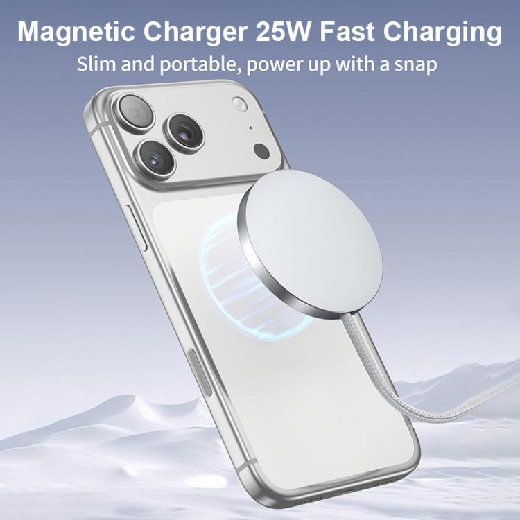 QI2 25W USB-C / Type-C Interface Portable Magnetic Wireless Charger(Black)