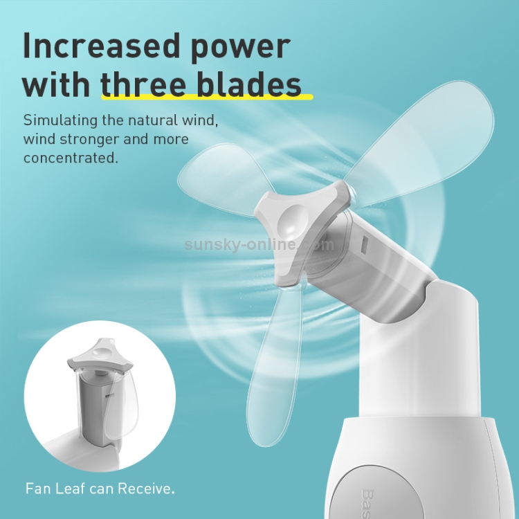 Baseus CXZD-A02 Small Bear Portable USB Charging Folding Fan(White)