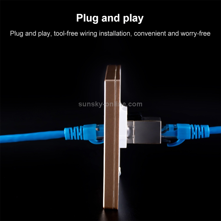 CAT.6 Shielded Pass-through Network Module, Dual Ports Panel + Shielded ...