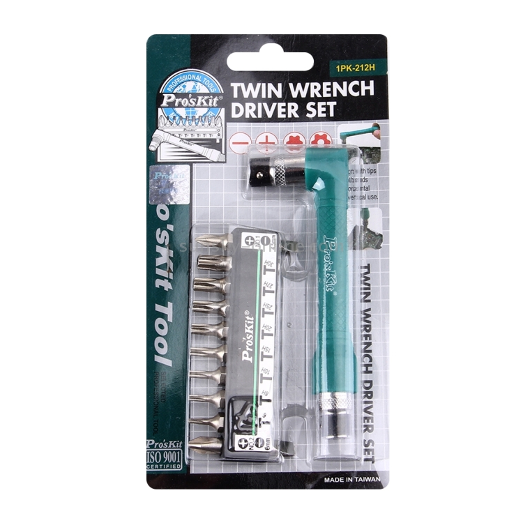 Proskit 1PK-212H 10 in 1 Twin Wrench L Shaped Driver Set
