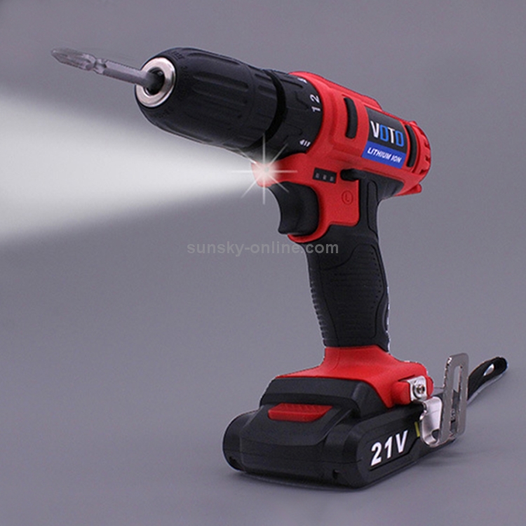 VOTO 21V Stepless Speed Regulation Rechargeable Hand Drill Set Electric ...