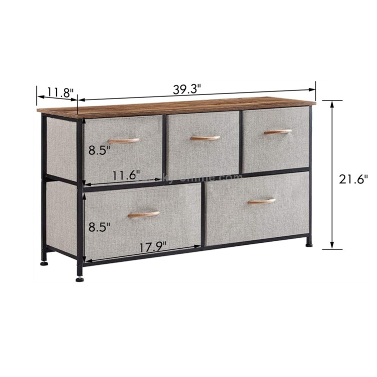 [US Warehouse] Household 5 Drawers Horizontal Dresser Organizer Storage ...