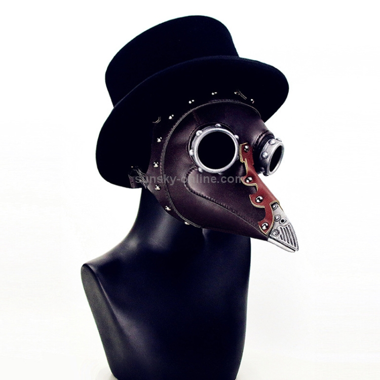 FHG103BN Halloween Metal + Leather Beak Shape Mask