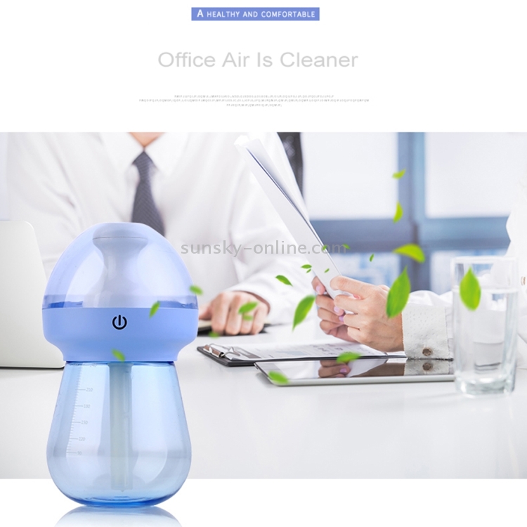 240ml 우유 젖병 모양 아로마 테라피 공기 청정기 가습기 Led 조명 포함 가정용 사무실 자동차 핑크