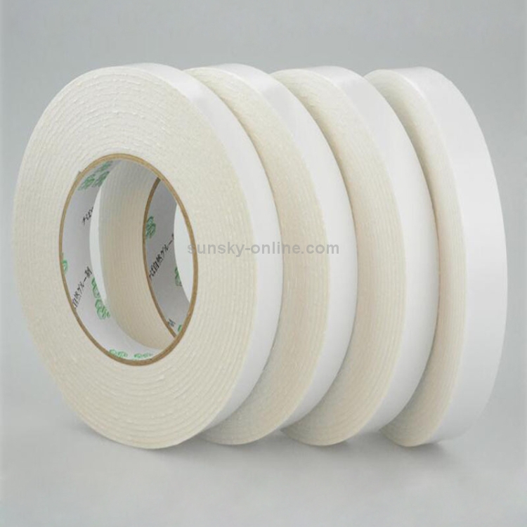 4 Volumes 2mm Thickness Strong White Sponge Double-sided Tape Foam Tape, Size: 5m x 40mm