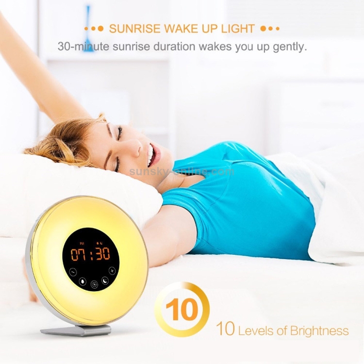 Multi-function Led Touch Intelligent Wake-up Light Alarm Clock with FM ...
