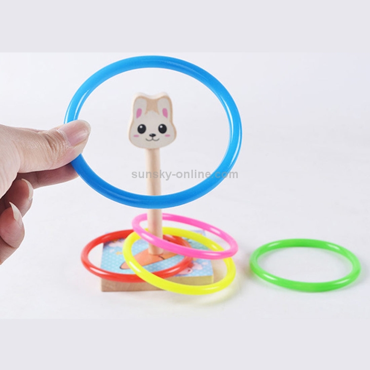 Kindergarten Children Wooden Panda Animal Throwing Ring Toss Games ...