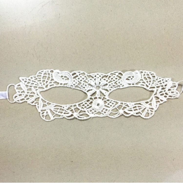 Masquerade Party Dance Sexy Lady Lace Delight Mask(White)