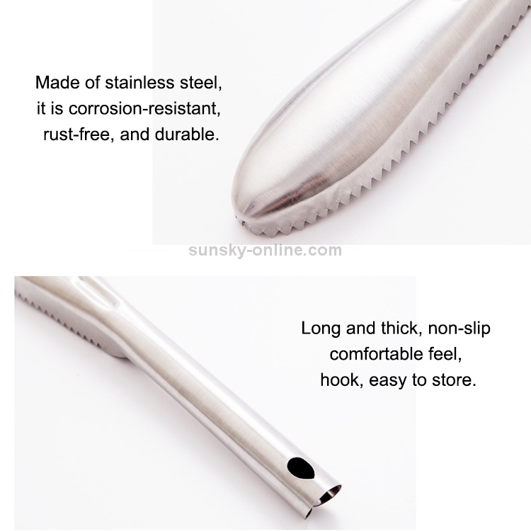 Kitchen Essential Stainless Steel Bidirectional Sawtooth Fish Scraper ...