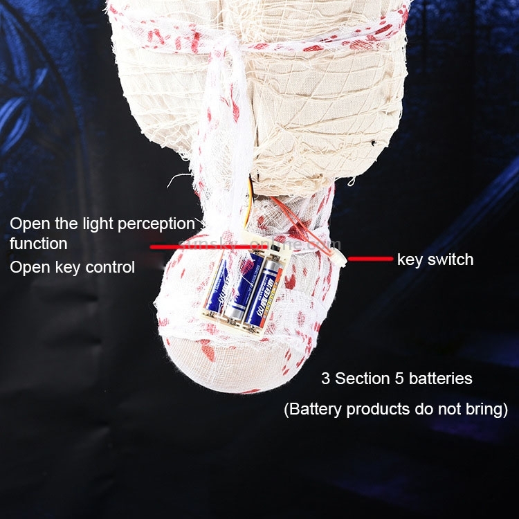 สยองขวัญแขวน Skull Flying Spectre Mummy Ghost พร้อมไฟที่น่ากลัวสำหรับตก ...